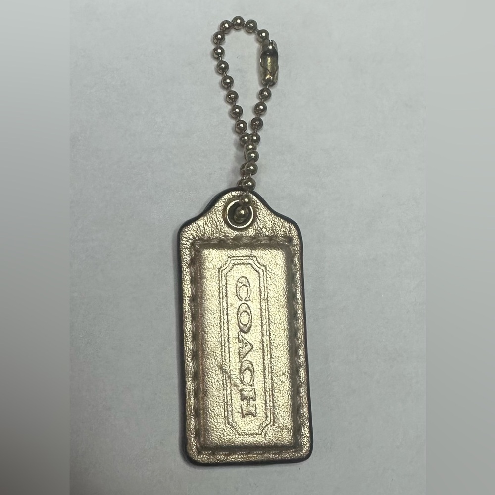 Authentic Coach Gold Hang Tag / Key Chain 2 Inch Leat… - Gem